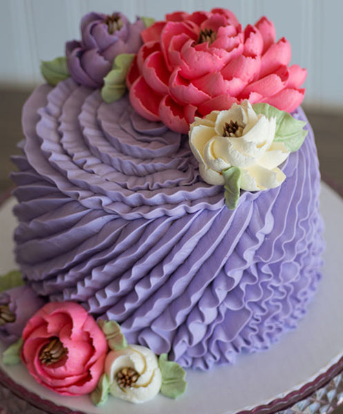 Simply Sweet Diagonal Ruffle – White Flower